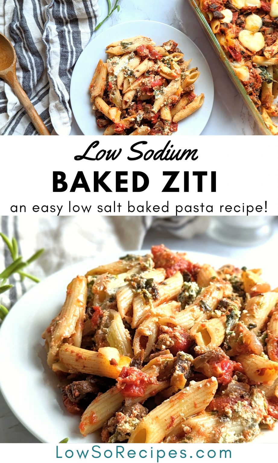 Low Sodium Baked Ziti Pasta Recipe - Low So Recipes